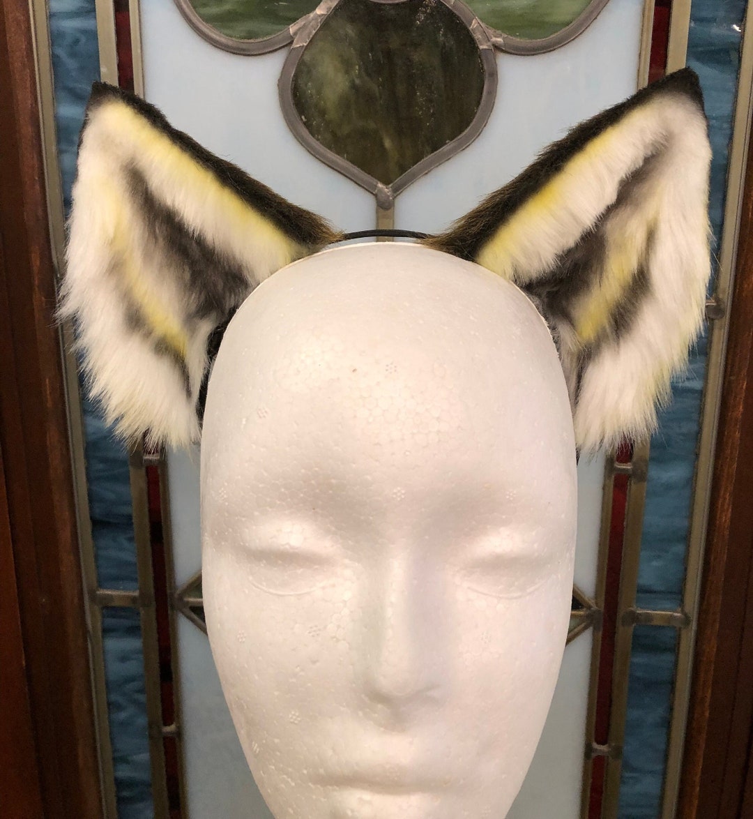 Brown, White, and Yellow Wolf Ears - Etsy
