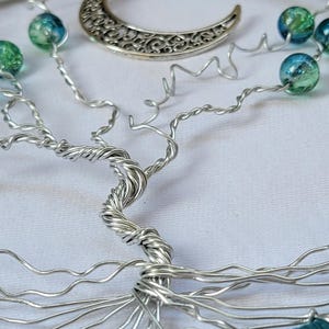 Blue Moon Tree of Life Suncatcher, Filigree Crescent Moon Accent Wall ...