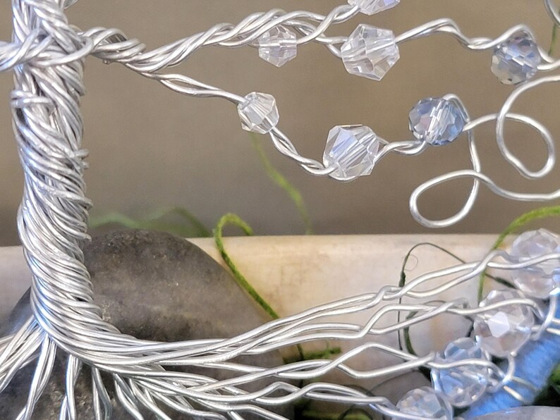 Winter Theme Wire Wrapped Tree, Frosty Landscape Wall Decor, Indoor ...