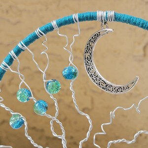 Blue Moon Tree of Life Suncatcher, Filigree Crescent Moon Accent Wall ...