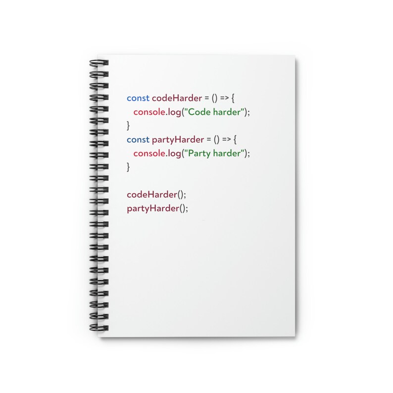 Original Code Hard Party Harder Notebook Unique Gift for Programmers ...