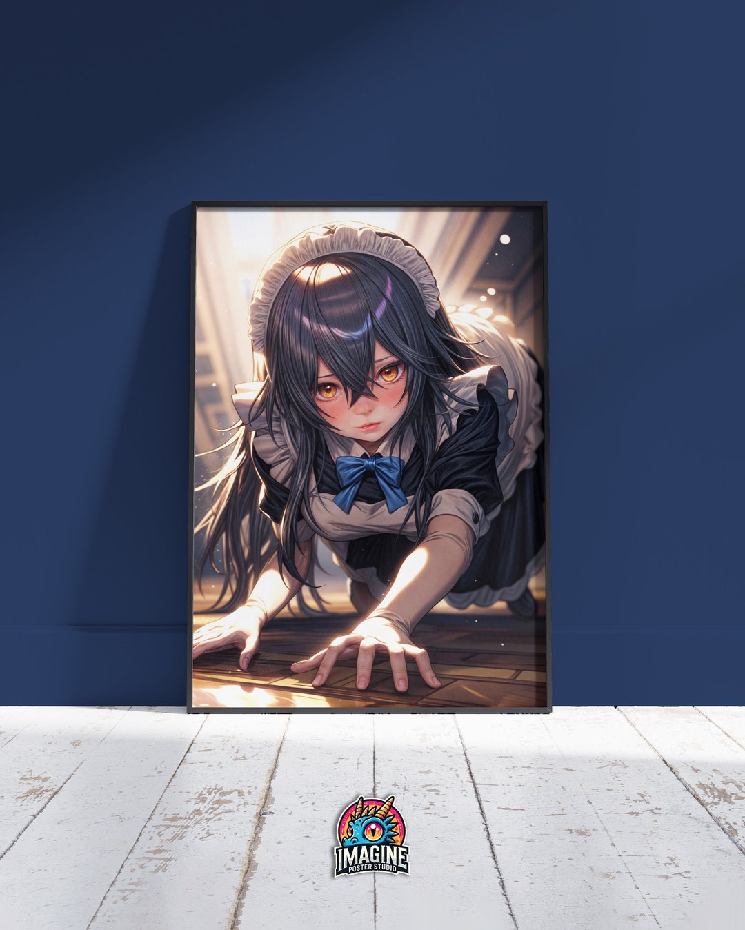 Sexy Anime Girl Maid Frameless Poster Beautiful Japanese Girl Art Print ...