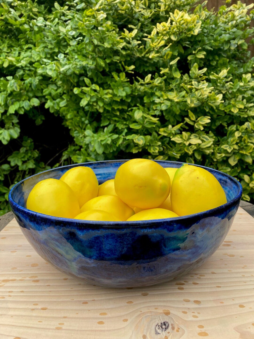 Extra Large Ceramic Bowl, Cobalt Blue, Handmade Fruit Bowl, Serving ...