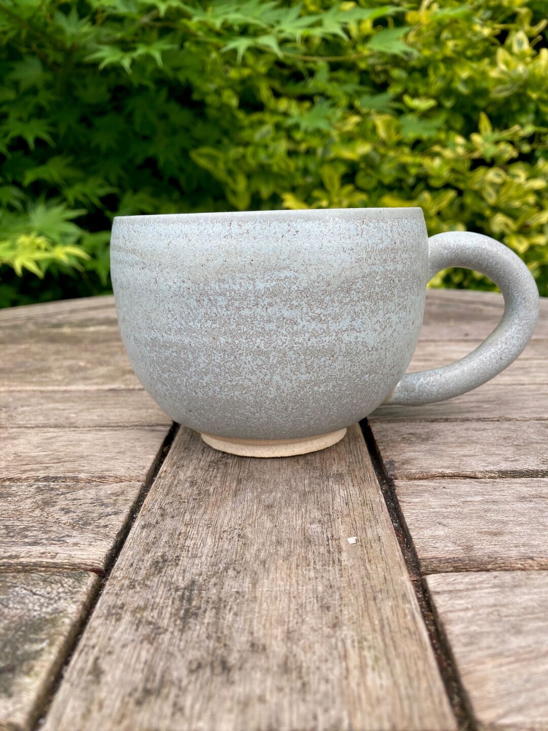 Ceramic Hug Mug in Sage Blue Grey, Rustic Wheel Thrown Pottery Coffee ...