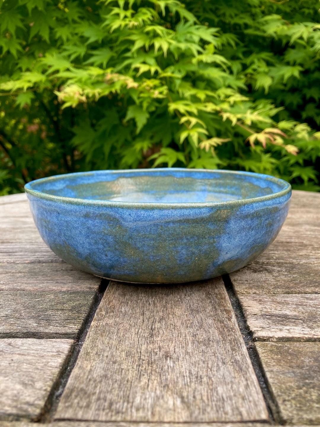 Pasta Bowl in Rockpool Blue. Handmade Pottery Shallow Dish, Ceramic ...