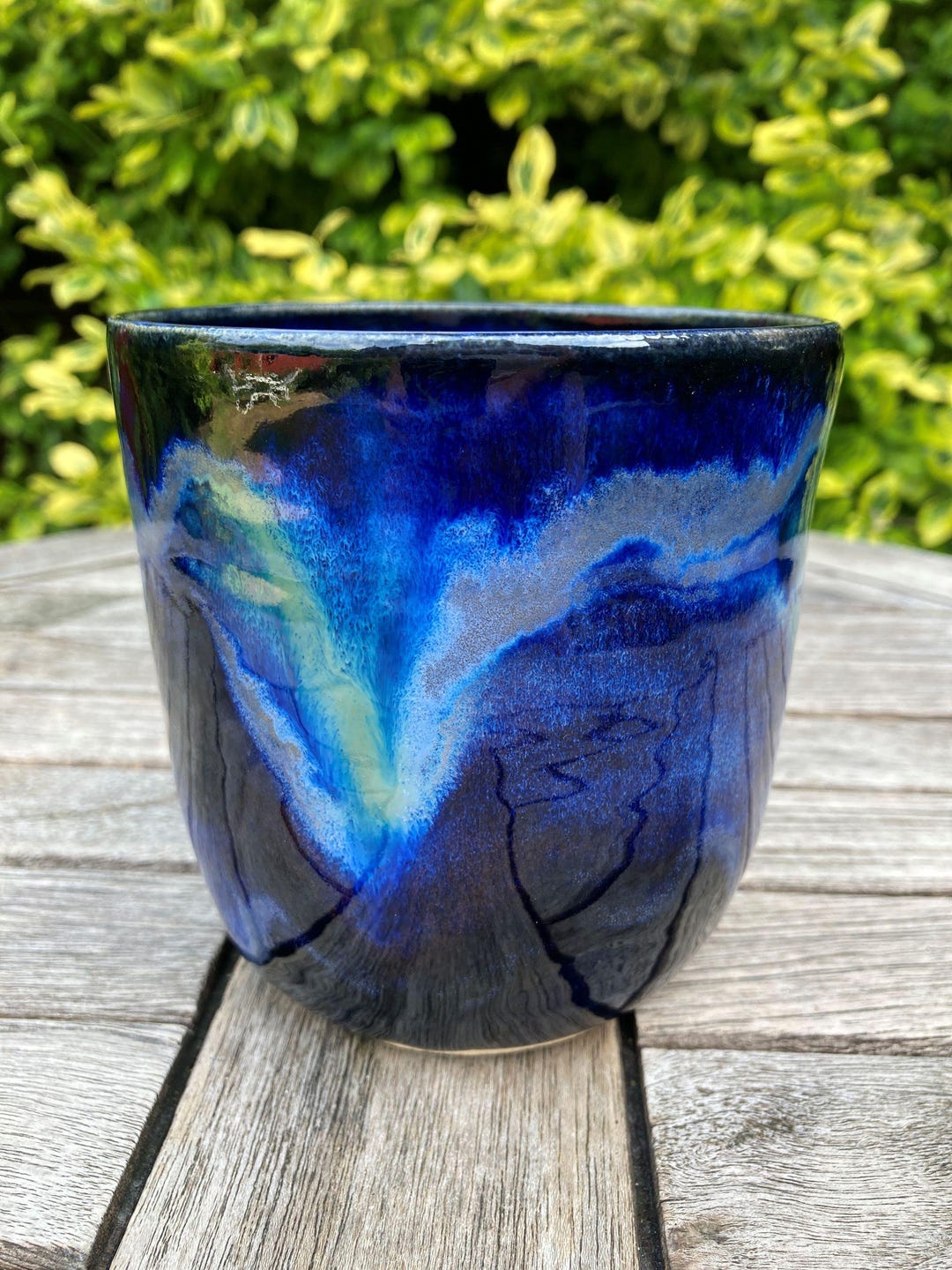 Ceramic Plant Pot, Cobalt Blue, Handmade Wheel Thrown Pottery - Etsy