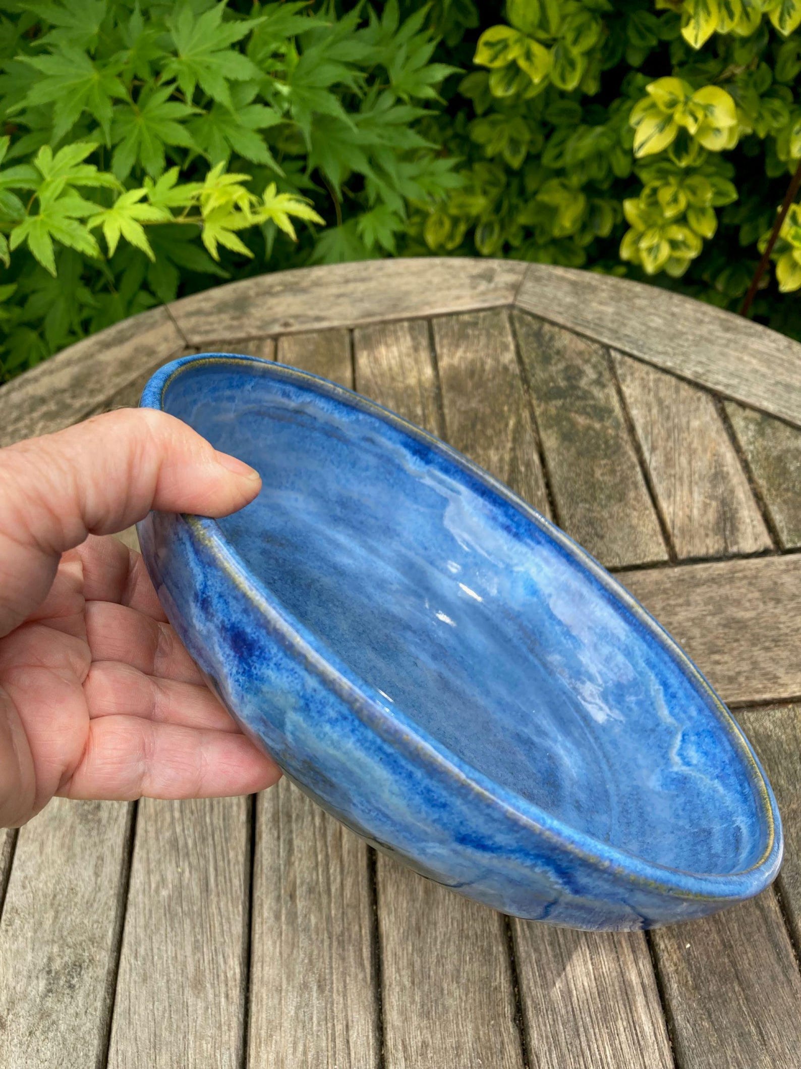 Handmade Indigo Blue Ceramic Pasta Bowl: Wheel Thrown Pottery - Etsy