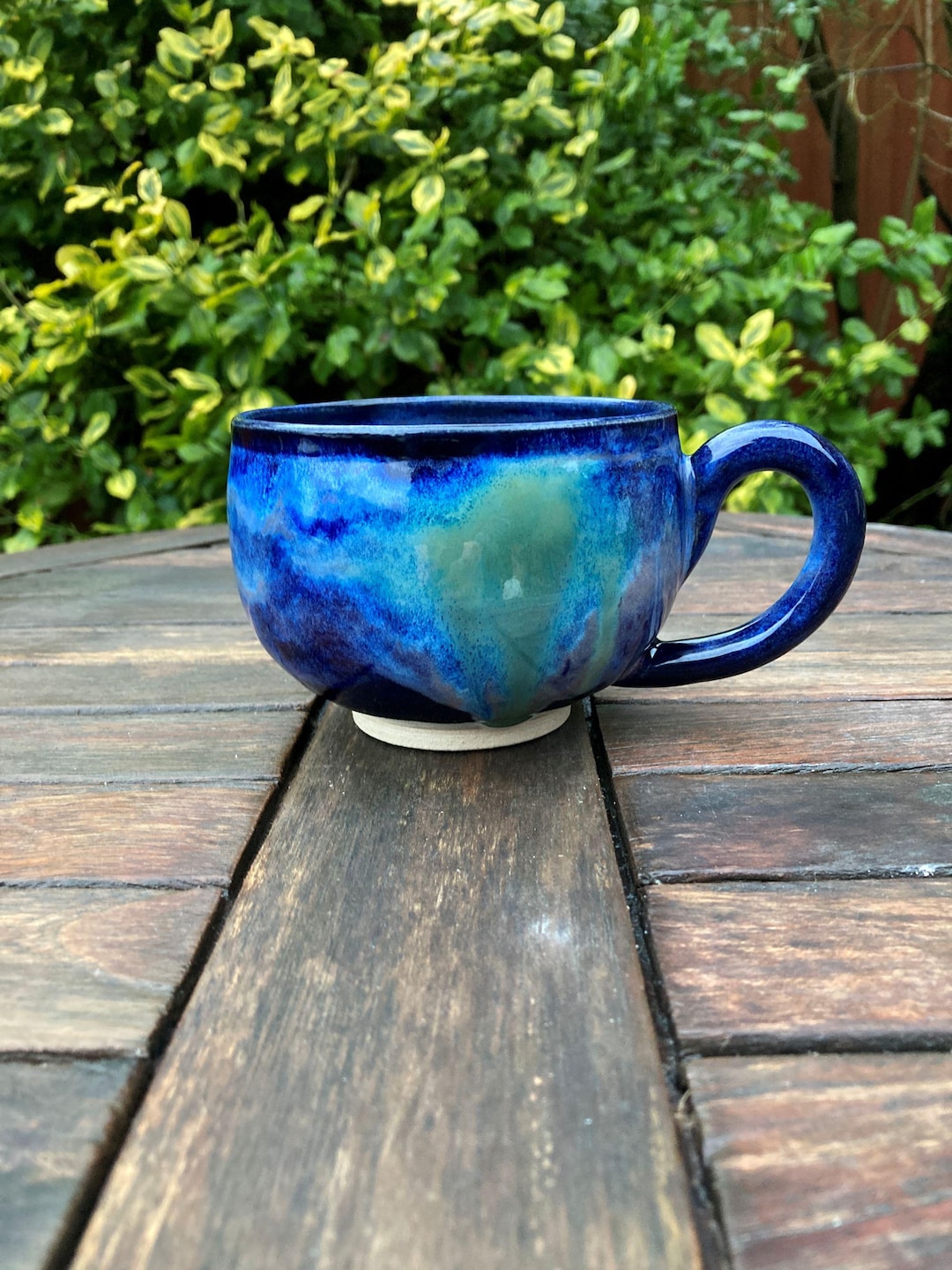 Handmade Hug Mug, Cobalt Blue, Ceramic Coffee Cup, Wheel Thrown Pottery ...