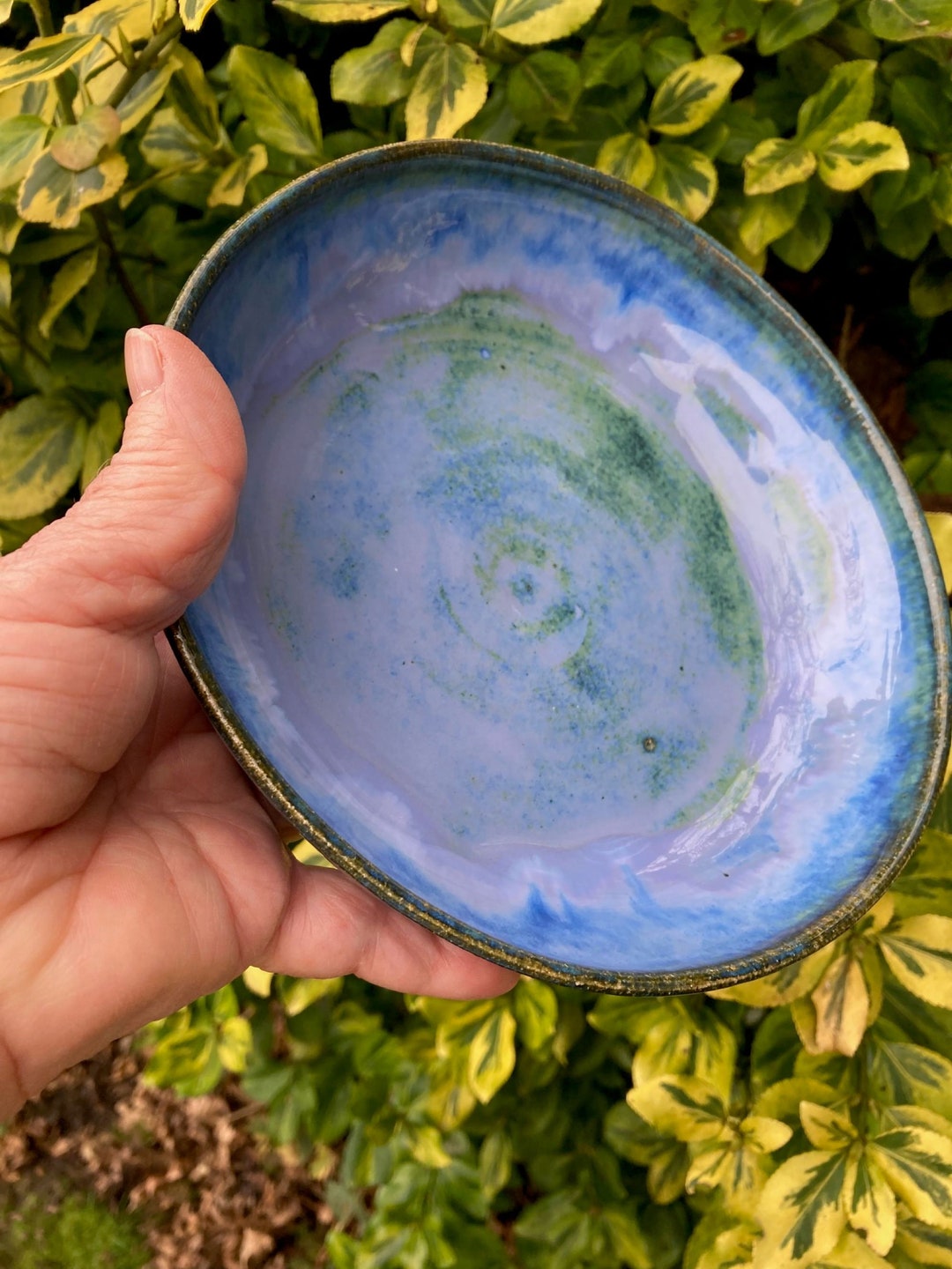 Handmade Pasta Bowl, Indigo Blue, Ceramic Shallow Fruit Bowl, Serving ...