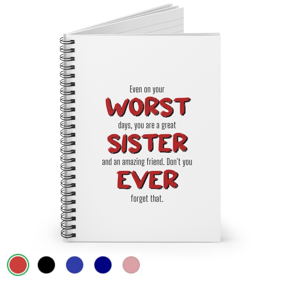 Funny Sister Gift Idea, Sibling Notebook, Humor Journal Present for ...