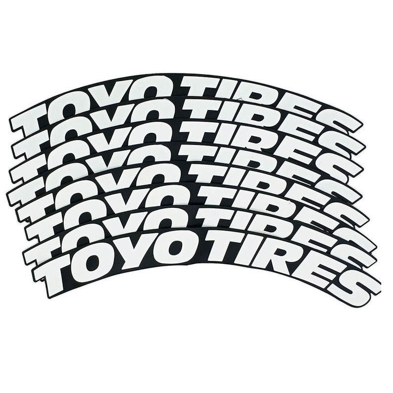 Permanent Toyo Tires Tire Lettering Stickers 1.25" for 14" to 22" 16 ...