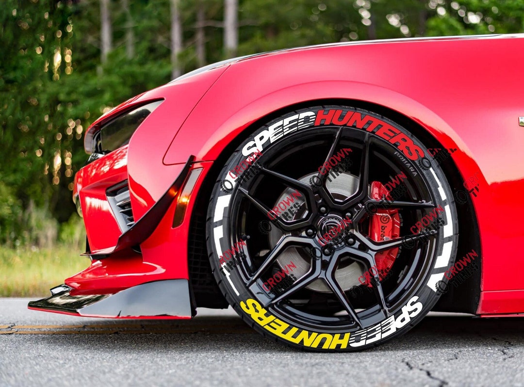 Permanent Speedhunters Tire Lettering Stickers 1.00" for 14" to 22" 16 ...