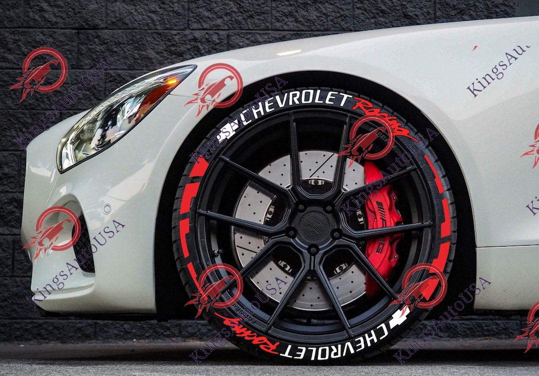 Permanent Chevrolet Racing Tire Lettering Stickers 1.25" for 14" to 22 ...