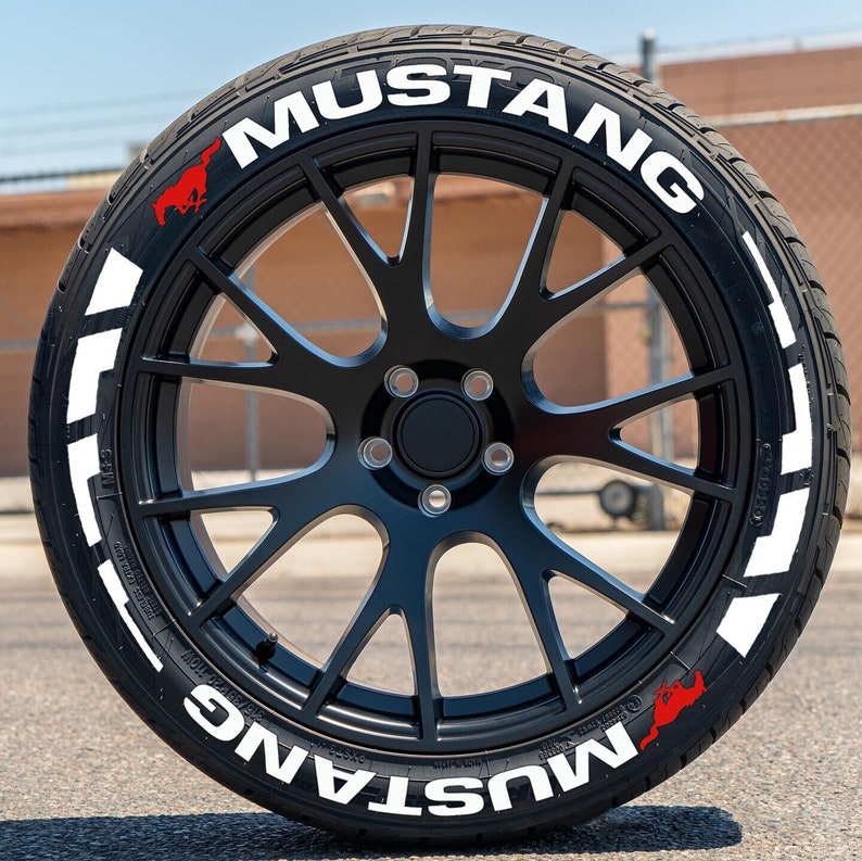 Permanent Mustang Tire Lettering Stickers 1.25 for 14 to 22 16 Pcs Kit ...