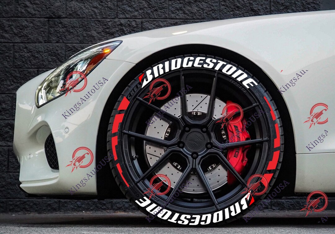 Permanent Bridgestone Tire Lettering Stickers 1.25" for 14" to 22" 16 ...