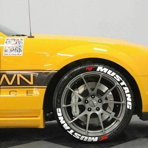 Permanent Mustang Tire Lettering Stickers 1.25" for 14" to 22" 16 Pcs ...