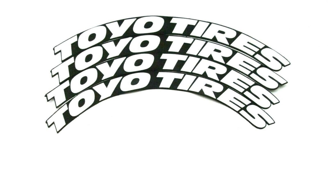 Permanent Toyo Tires Tire Lettering Stickers 1.25" for 14" to 22" 16 ...