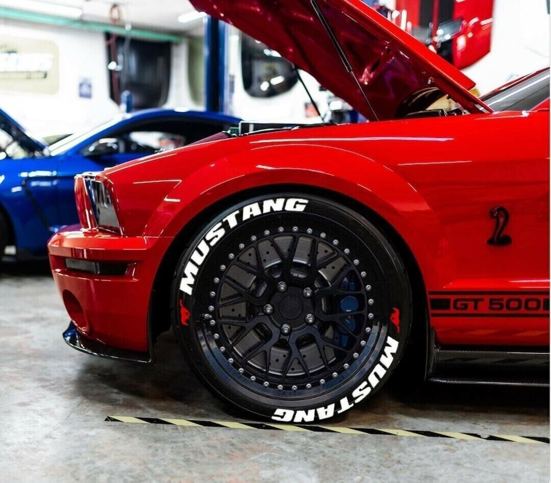 Permanent Mustang Tire Lettering Stickers 1.25" for 14" to 22" 16 Pcs ...