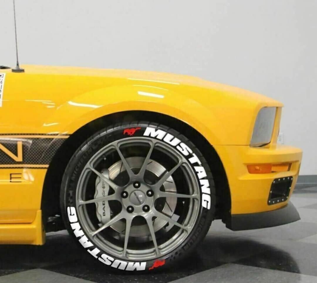 Permanent Mustang Tire Lettering Stickers 1.25 for 14 to 22 8 Pcs Kit ...