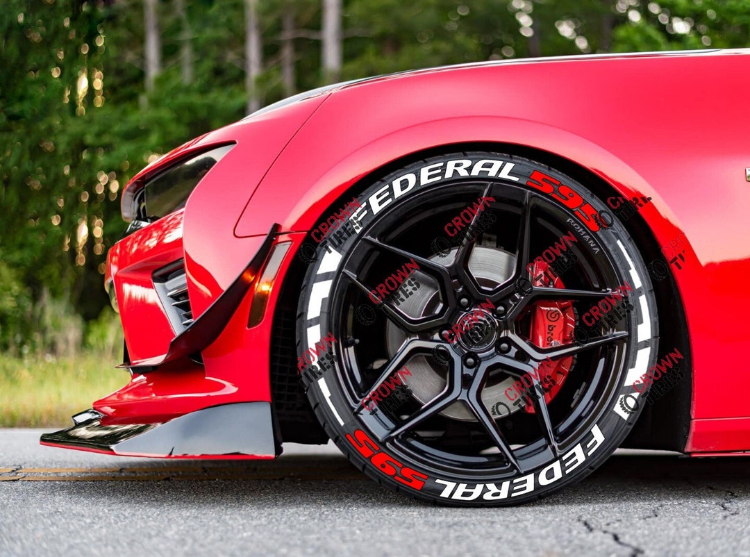 Permanent Federal 595 Tire Lettering Stickers 1.25" Letters for 14" to ...