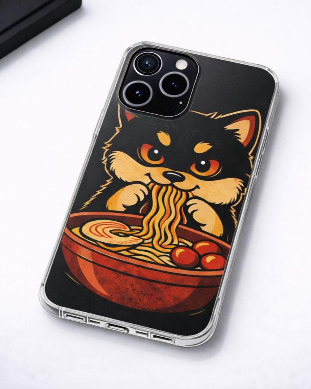 Ramen Loving Retro Shiba Inu Phone Case | Vintage Clear Impact ...