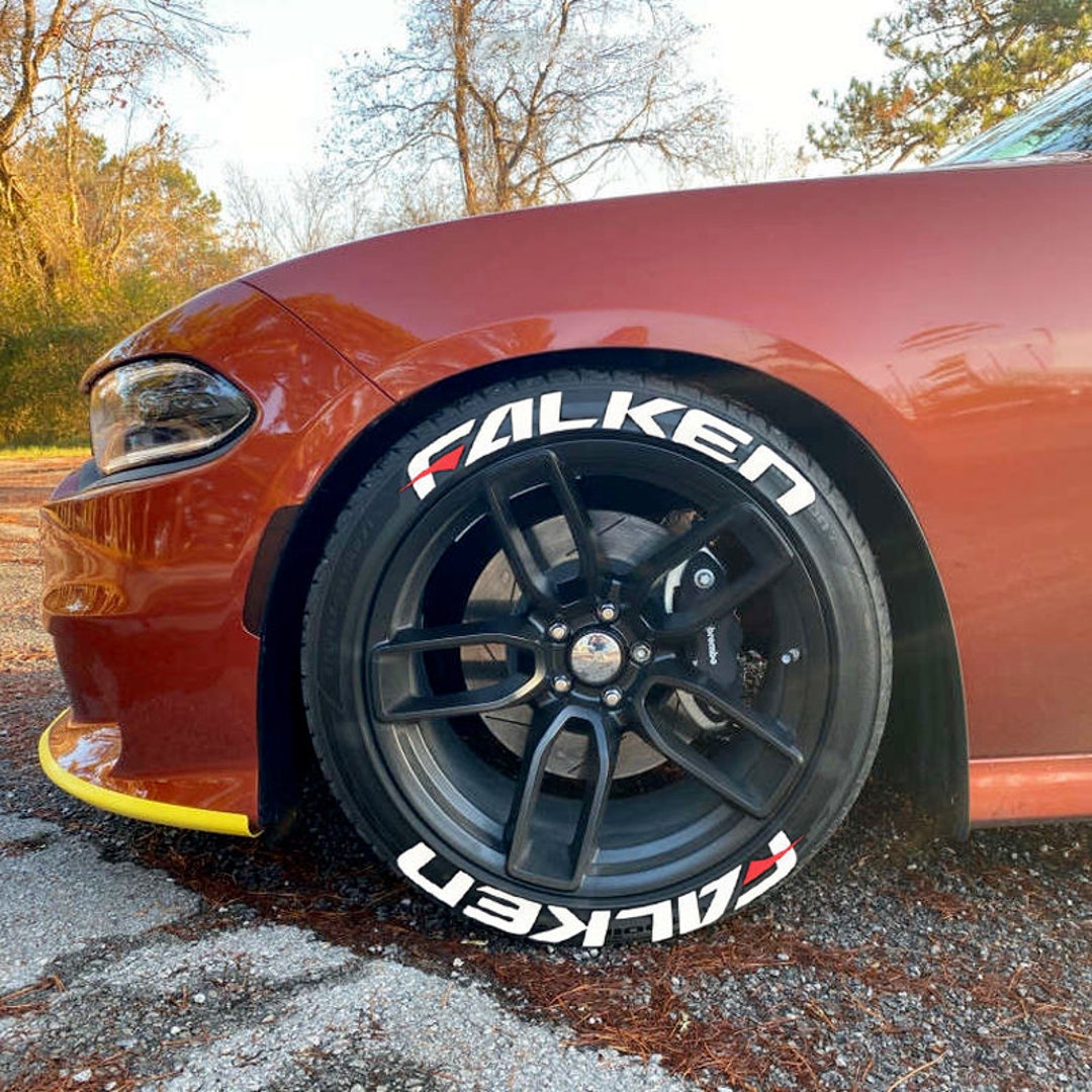Permanent Falken Tire Lettering Stickers 1.25" for 14" to 22" 8 Pcs Kit ...