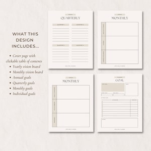 Goal Planner and Vision Board, Editable Vision Board Printable, 2023 ...