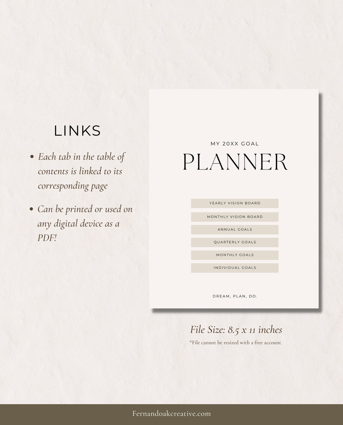 Goal Planner and Vision Board, Editable Vision Board Printable, 2023 ...