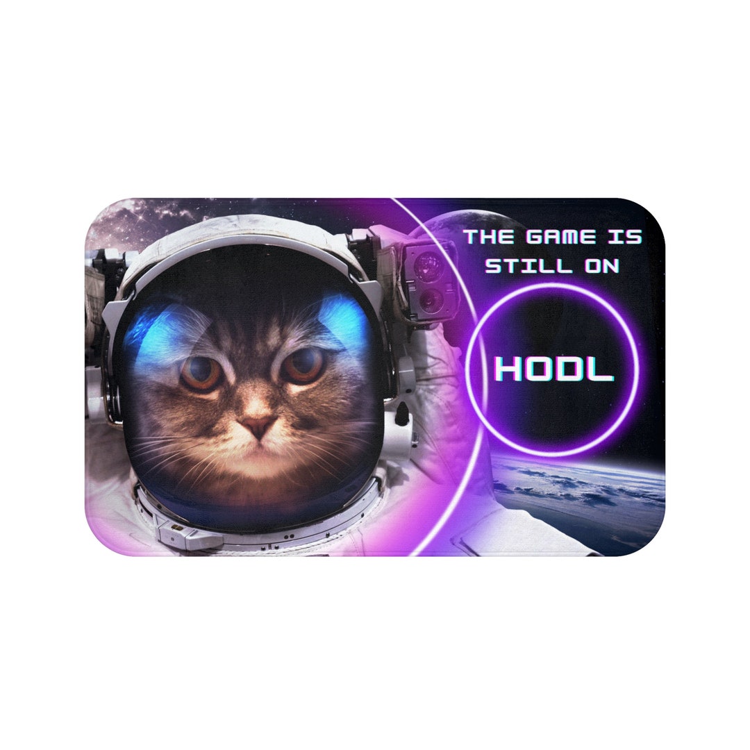 Space Kitty the Game is Still on HODL Bath Mat - Etsy