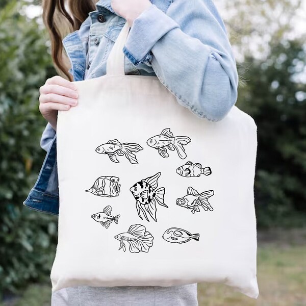 Fish Tote Bag - Etsy