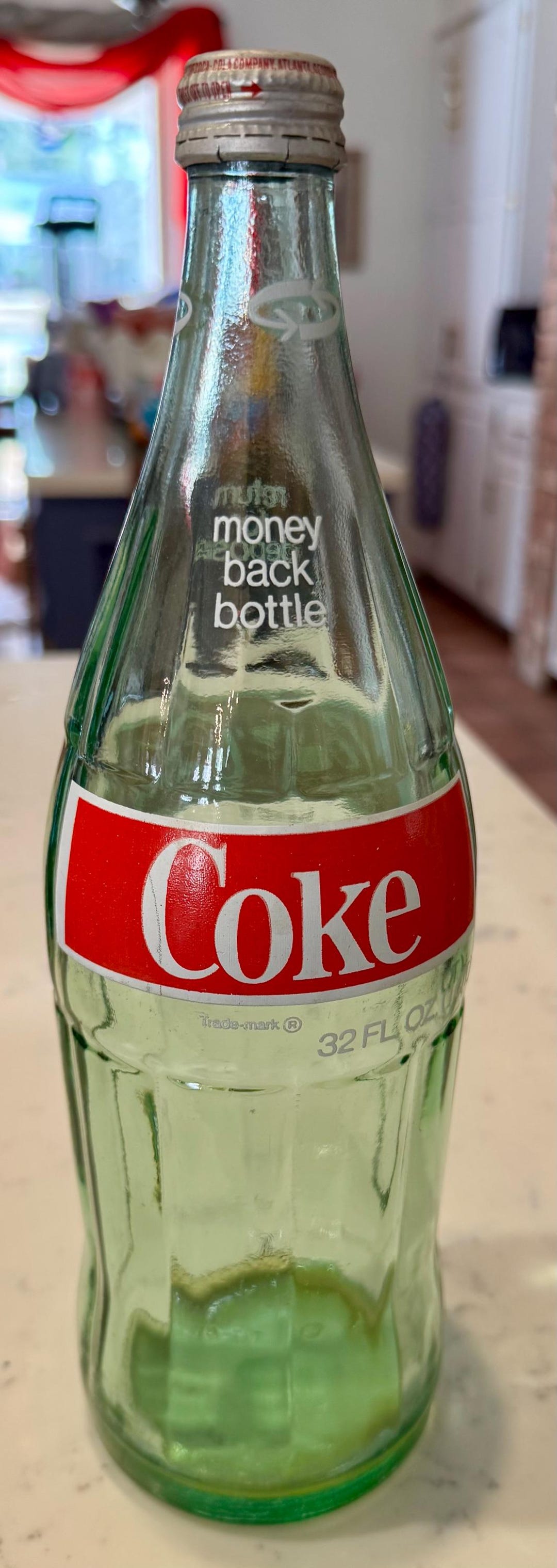 Vintage 32 Oz. Glass Coca Cola Bottle With Cap! Estate Find! - Etsy