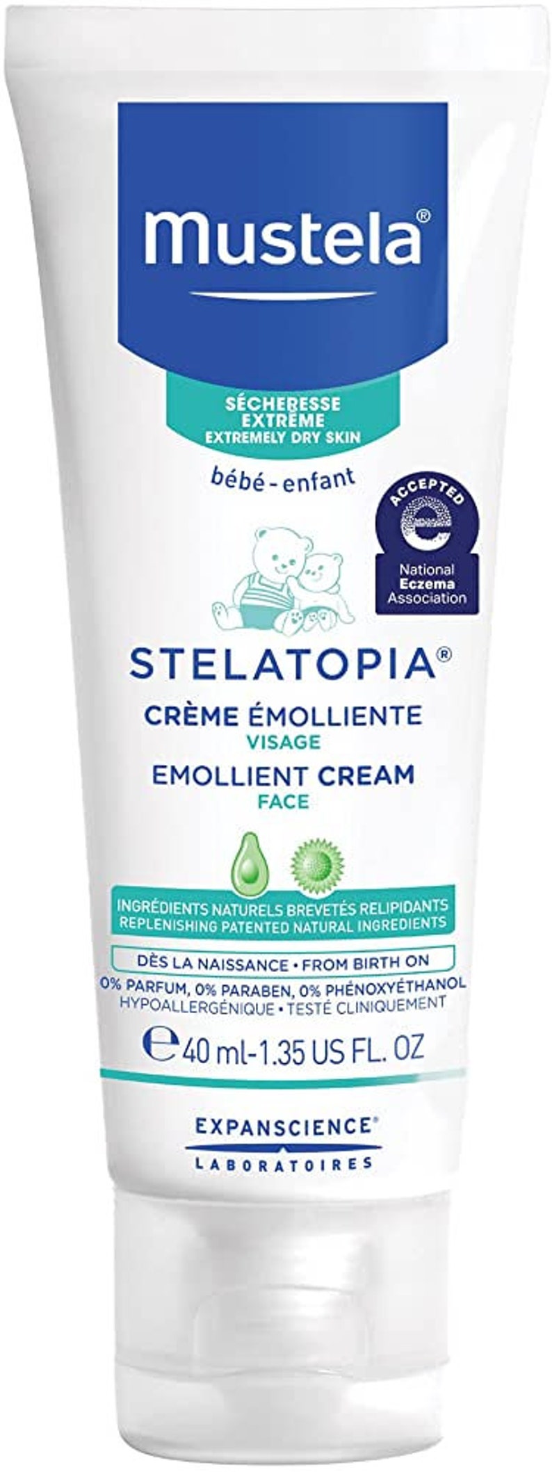 NEW Mustela Stelatopia Emollient Face Cream Dry Skin Eczema Organic ...