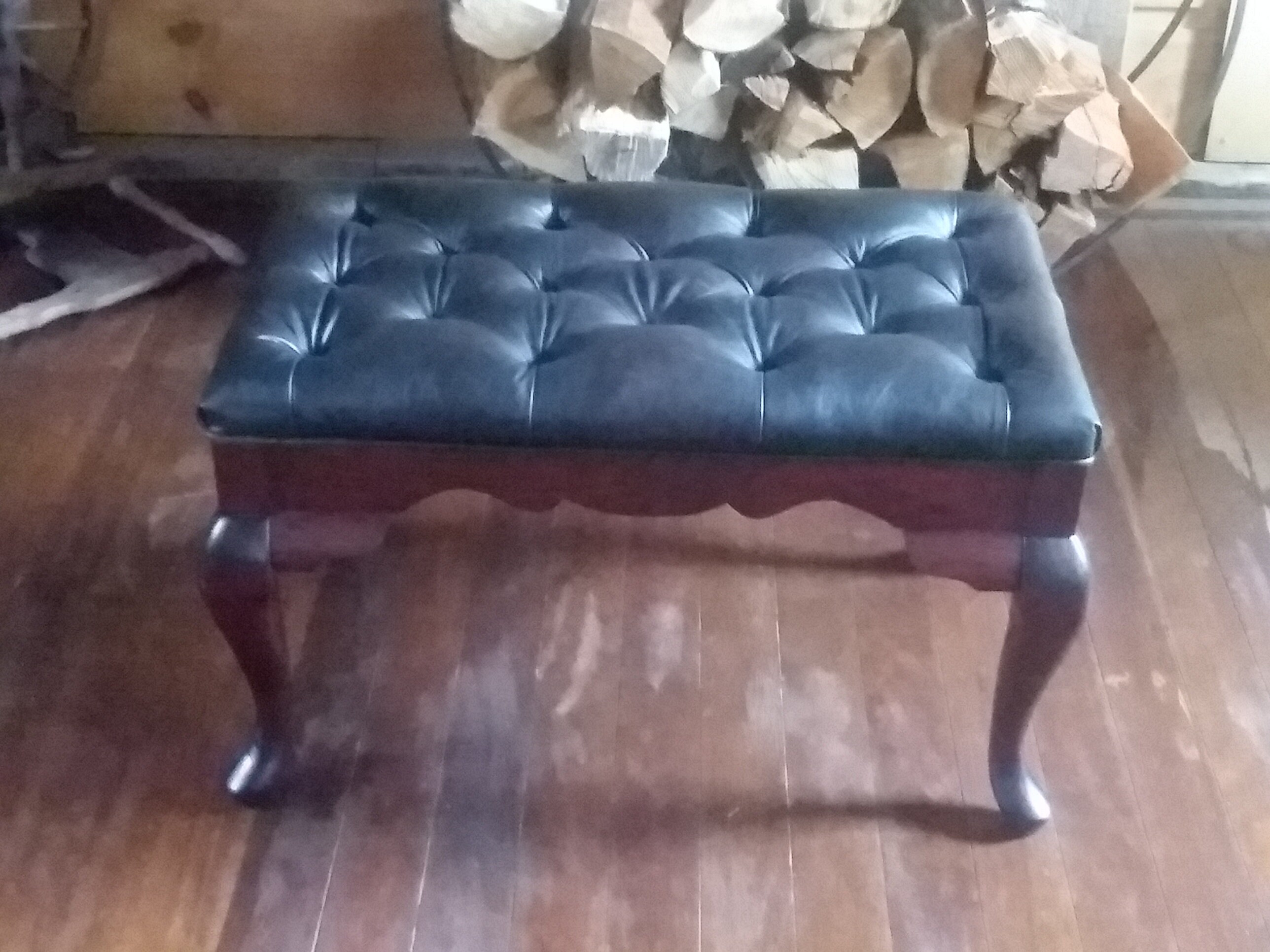 Handcrafted Tufted Leather Cocktail Ottoman Upcycled From a 1980's ...