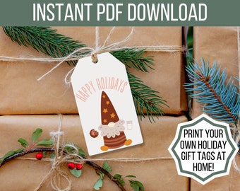 Printable Christmas Gift Tags Watercolor Boho Gift Tags - Etsy