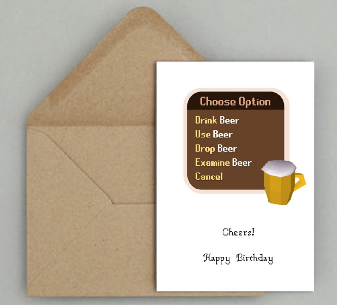 OSRS Runescape Beer Birthday Greeting Card - Etsy UK