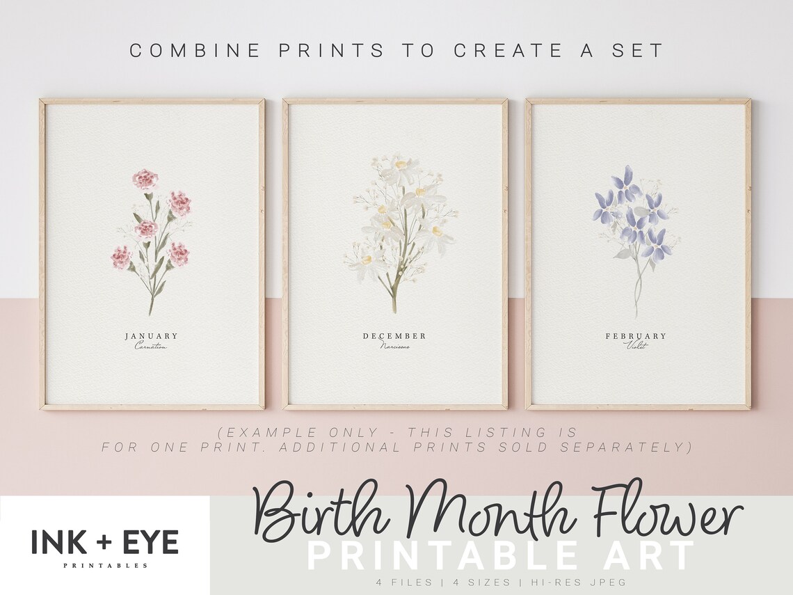 July Birth Month Flower Printable Watercolor Larkspur - Etsy