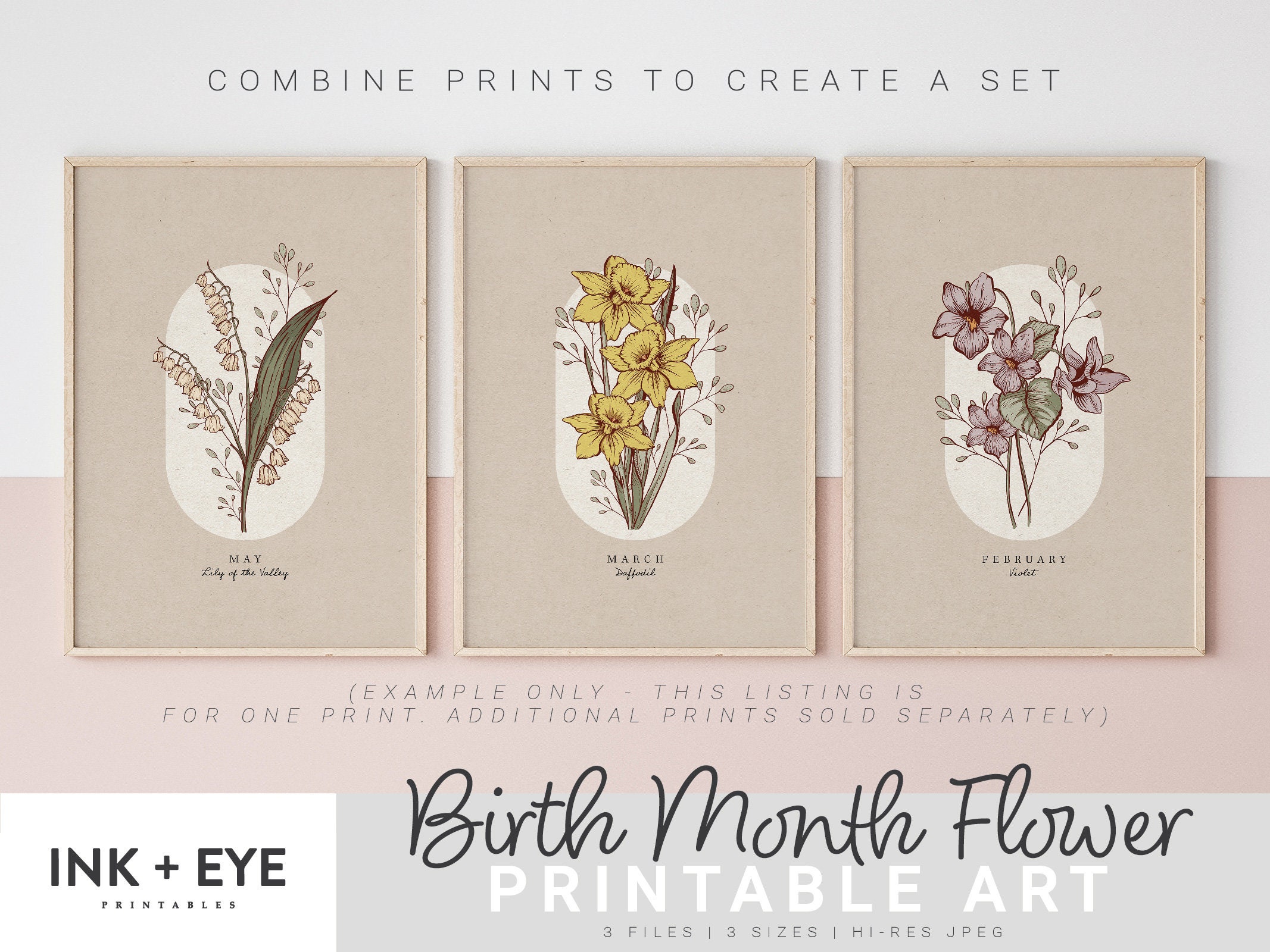 July Birth Month Flower Printable, Antique Vintage Style, Larkspur ...