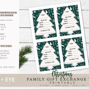 Christmas Gift Exchange Printable, Secret Santa Gift Exchange Tag ...