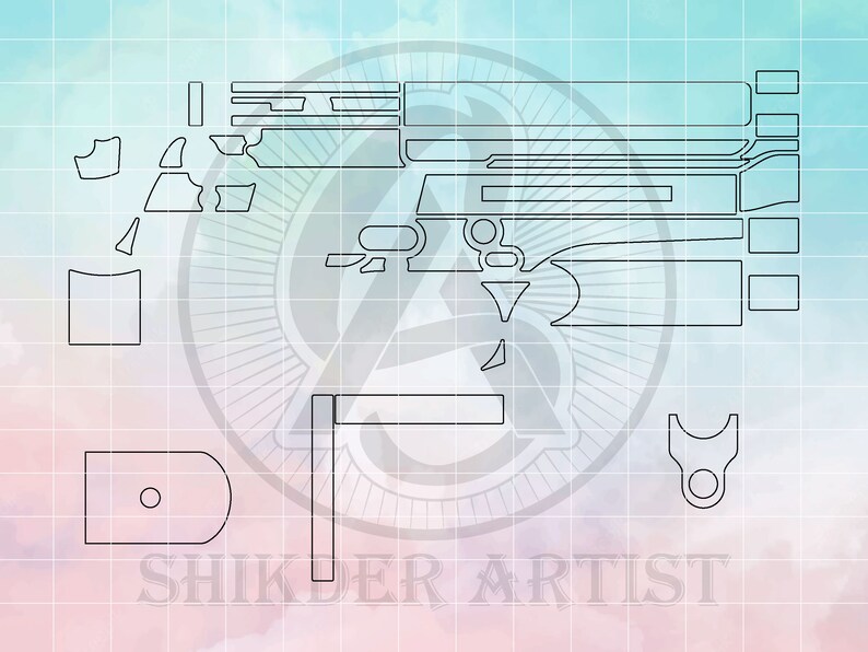 Beretta 92fs Gun Blank Template Ai 8, Svg, Dxf, Png, Pdf, Laser Cut ...