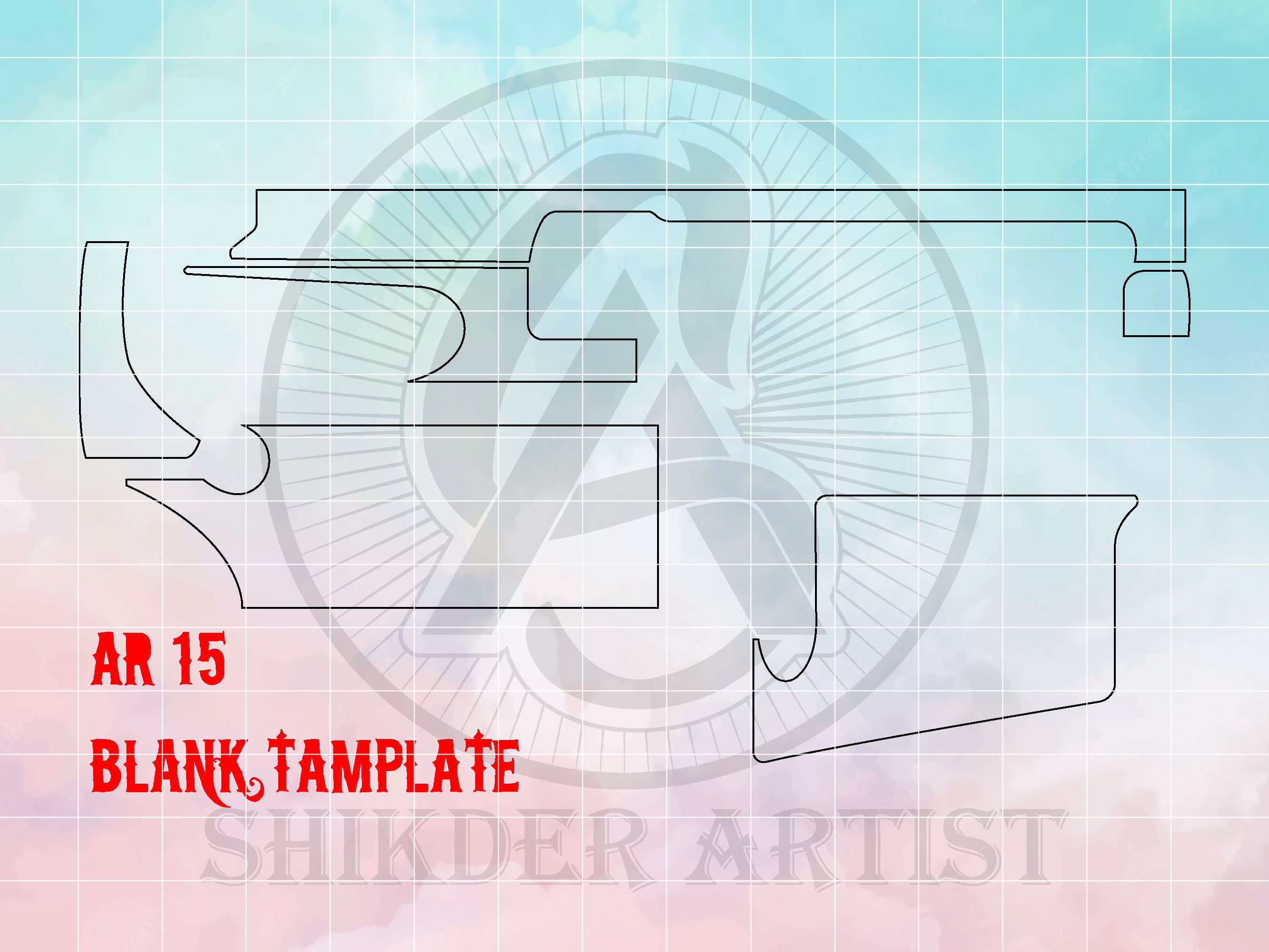 AR 15 Gun Blank Template Ai 8, Svg, Dxf, Png, Pdf, Laser Cut Design - Etsy