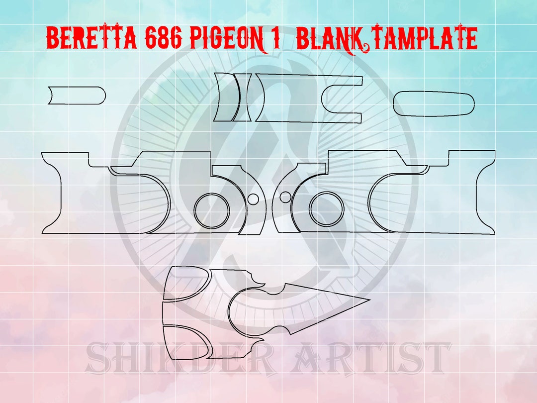 Beretta 686 Pigeon Gun Blank Template Ai 8, Svg, Dxf, Png, Pdf, Laser ...