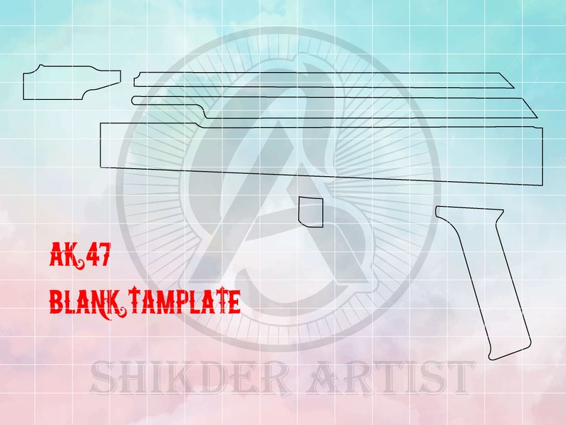 Ak 47 Gun Blank Template Ai 8, Svg, Dxf, Png, Pdf, Laser Cut Design - Etsy