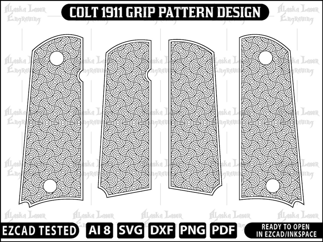 Colt 1911 Grip Pattern Design for Laser Files Ai 8 Svg Dxf - Etsy