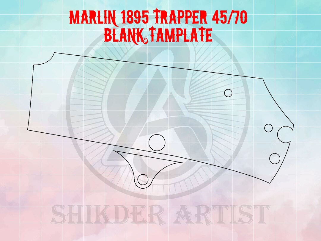 Marlin 1895 Trapper 45-70 Gun Blank Template Ai 8, Svg, Dxf, Png, Pdf ...