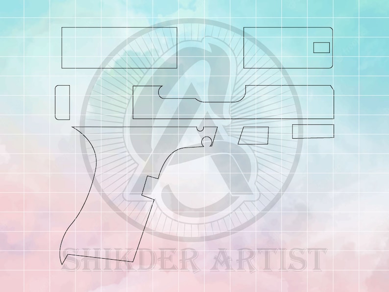 Glock 26 Gen 4 Gun Blank Template Ai 8, Svg, Dxf, Png, Pdf, Laser Cut ...