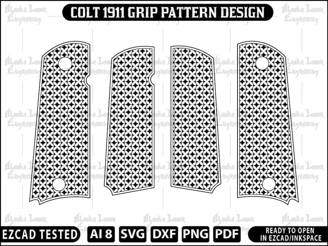 Colt 1911 Grip Pattern Design for Laser Files Ai 8 Svg Dxf - Etsy