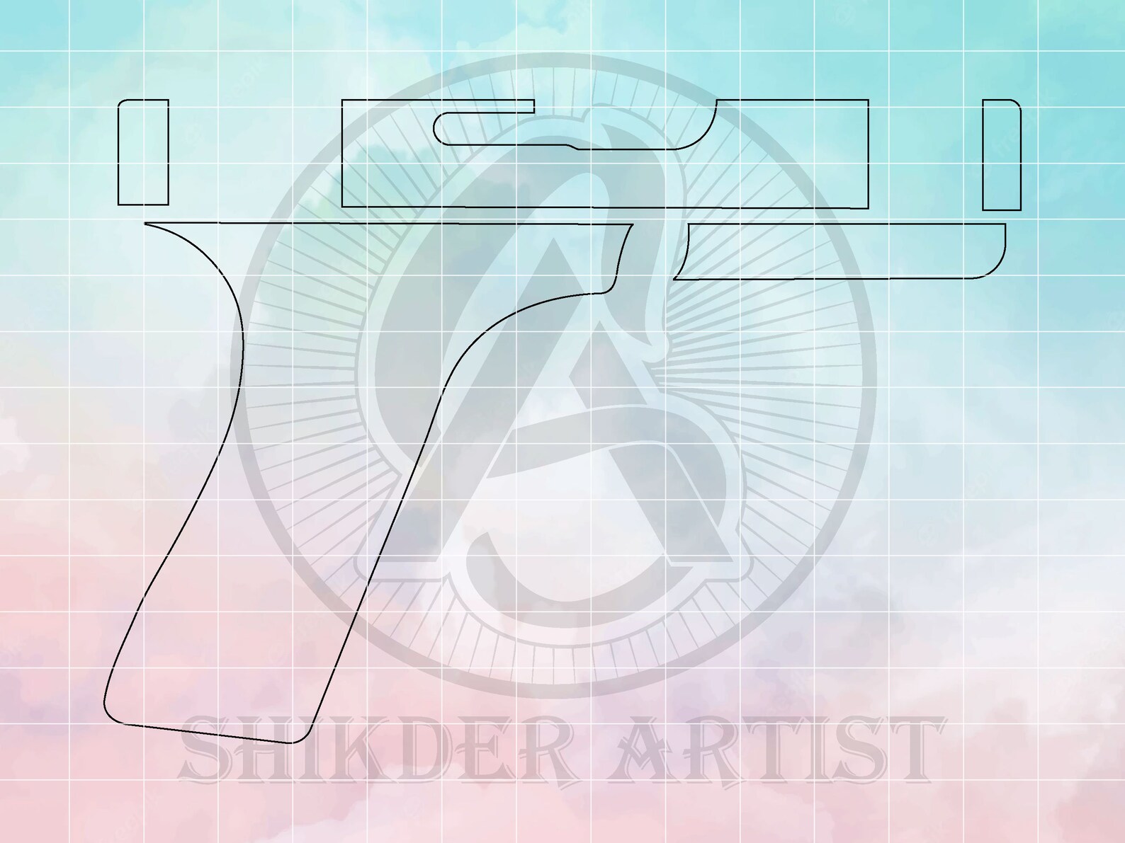 Glock 43x Gun Blank Template Ai 8, Svg, Dxf, Png, Pdf, Laser Cut Design ...