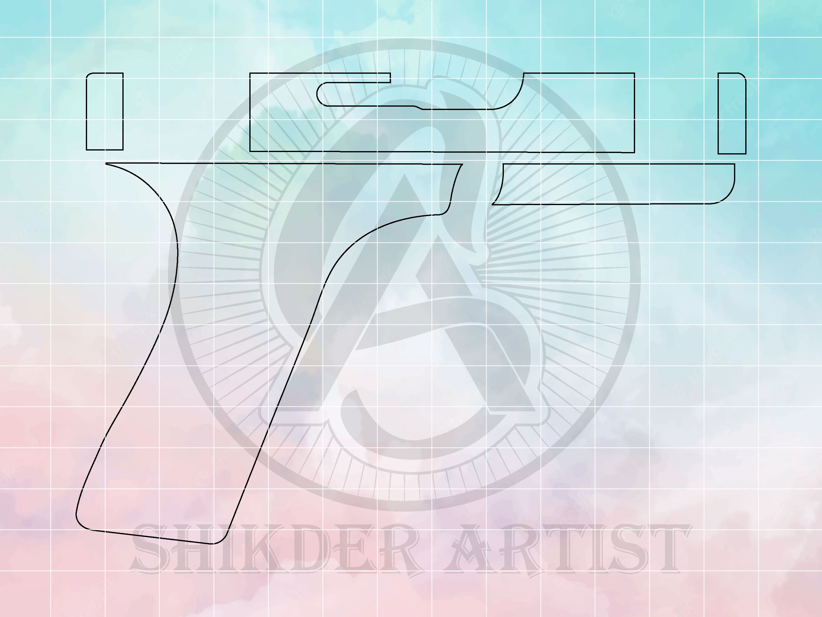 Glock 43x Gun Blank Template Ai 8, Svg, Dxf, Png, Pdf, Laser Cut Design ...