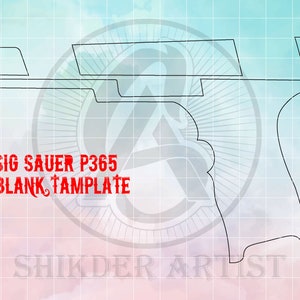 SIG SAUER P365 Gun Blank Template Ai 8, Svg, Dxf, Png, Pdf, Laser Cut ...