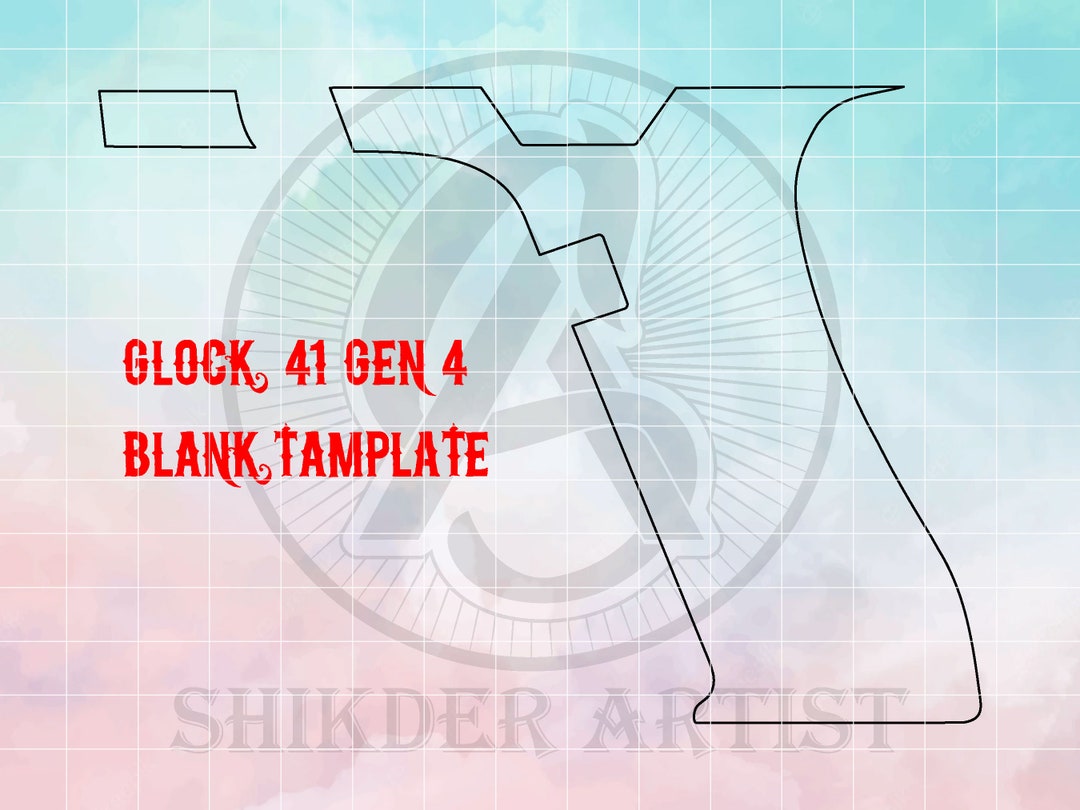 Glock 41 Gen 4 Gun Blank Template Ai 8, Svg, Dxf, Png, Pdf, Laser Cut ...